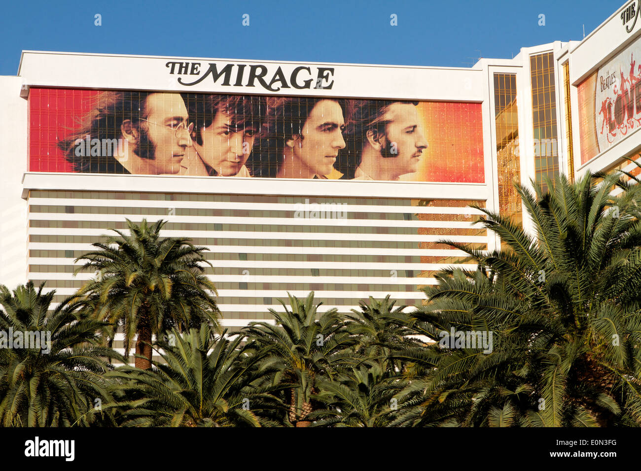 The Mirage hotel advertising cirque du soleil performing Love by the ...