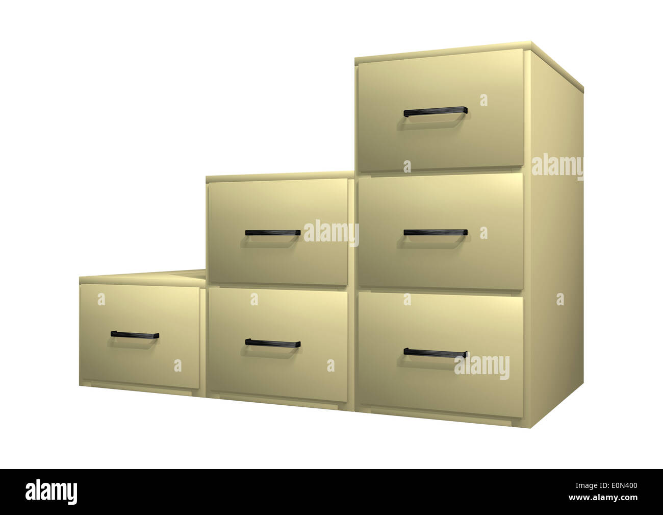 3D digital render of a stack cabinet isolated on white background Stock ...
