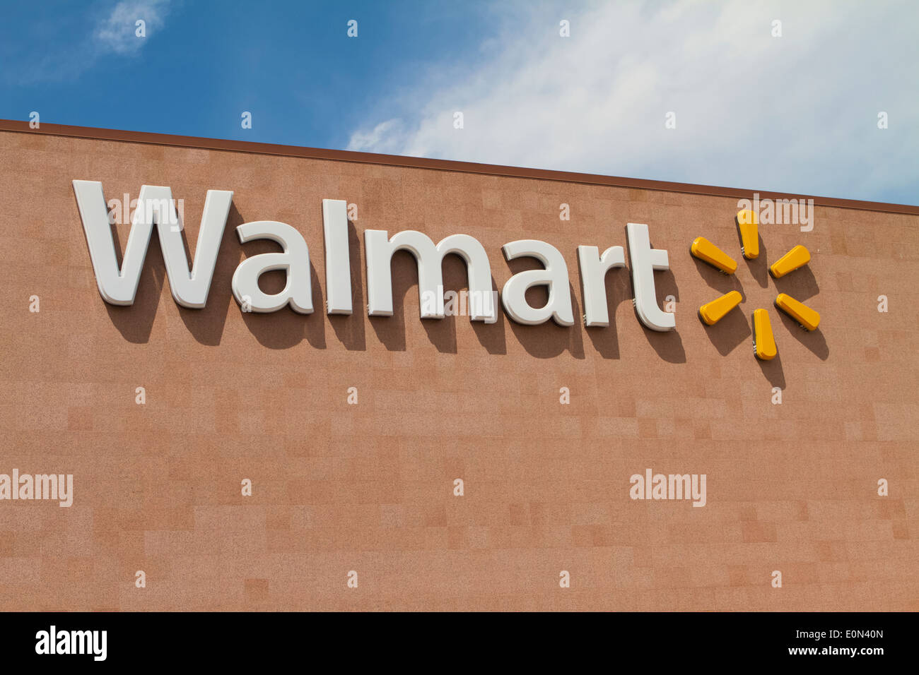 Walmart store exterior displaying sign/logo at a Californian location ...
