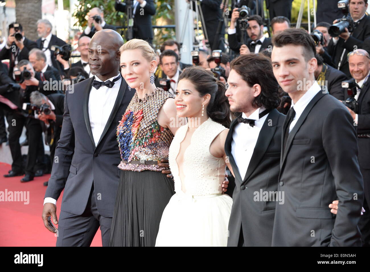 Cannes, France. 16th May, 2014. Cate Blanchett, Djimon Hounsou, Kit ...