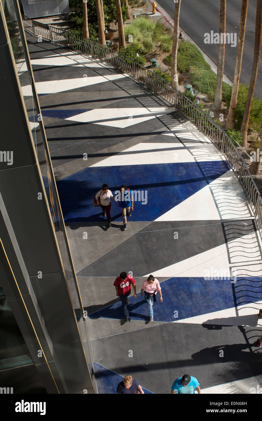 Pedestrians on a colored sidewalk in Las Vegas Nevada Stock Photo - Alamy