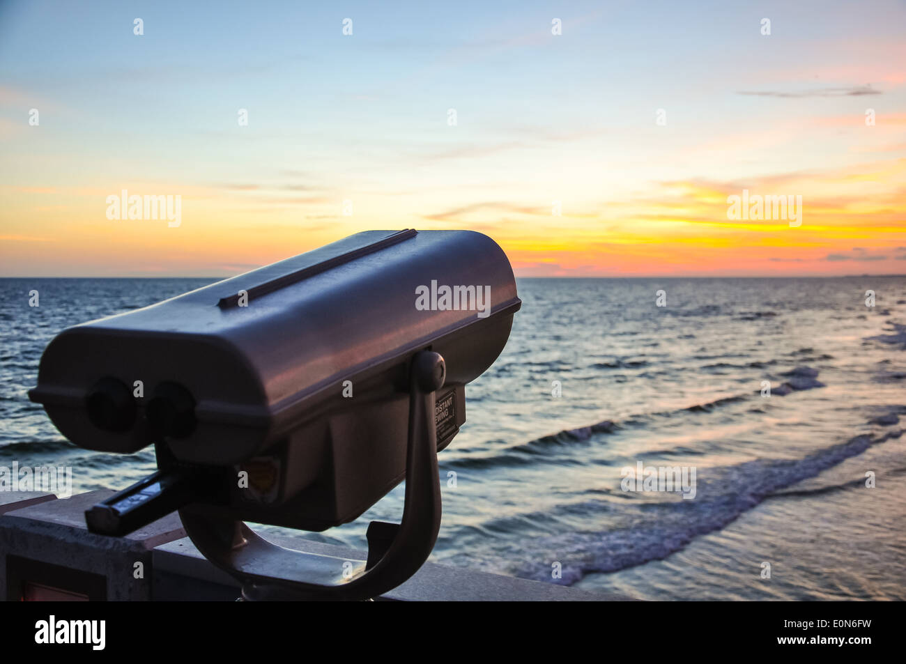 coin operated binoculars at a seaside Stock Photo - Alamy