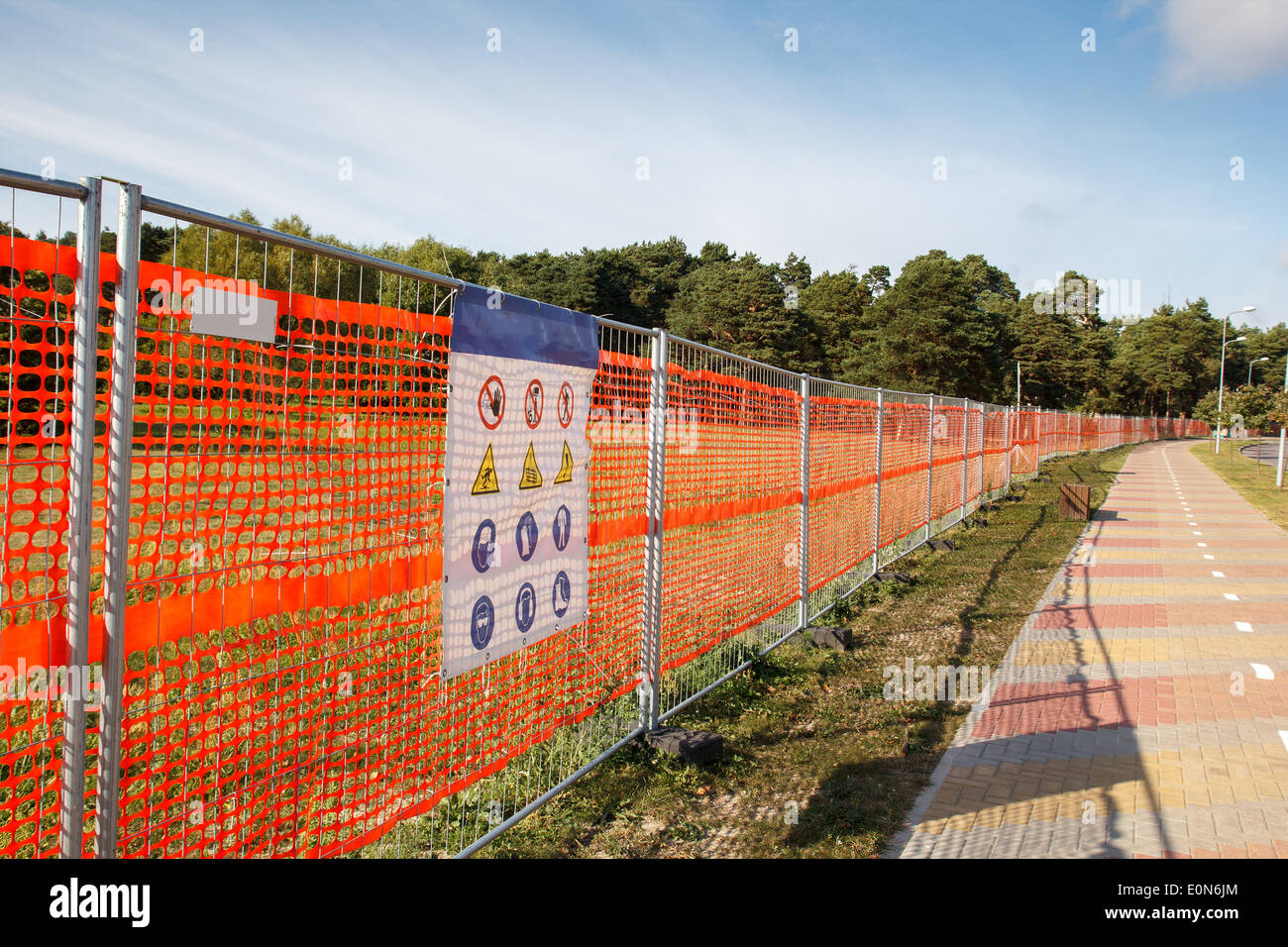 Orange plastic barrier fence hi-res stock photography and images - Alamy
