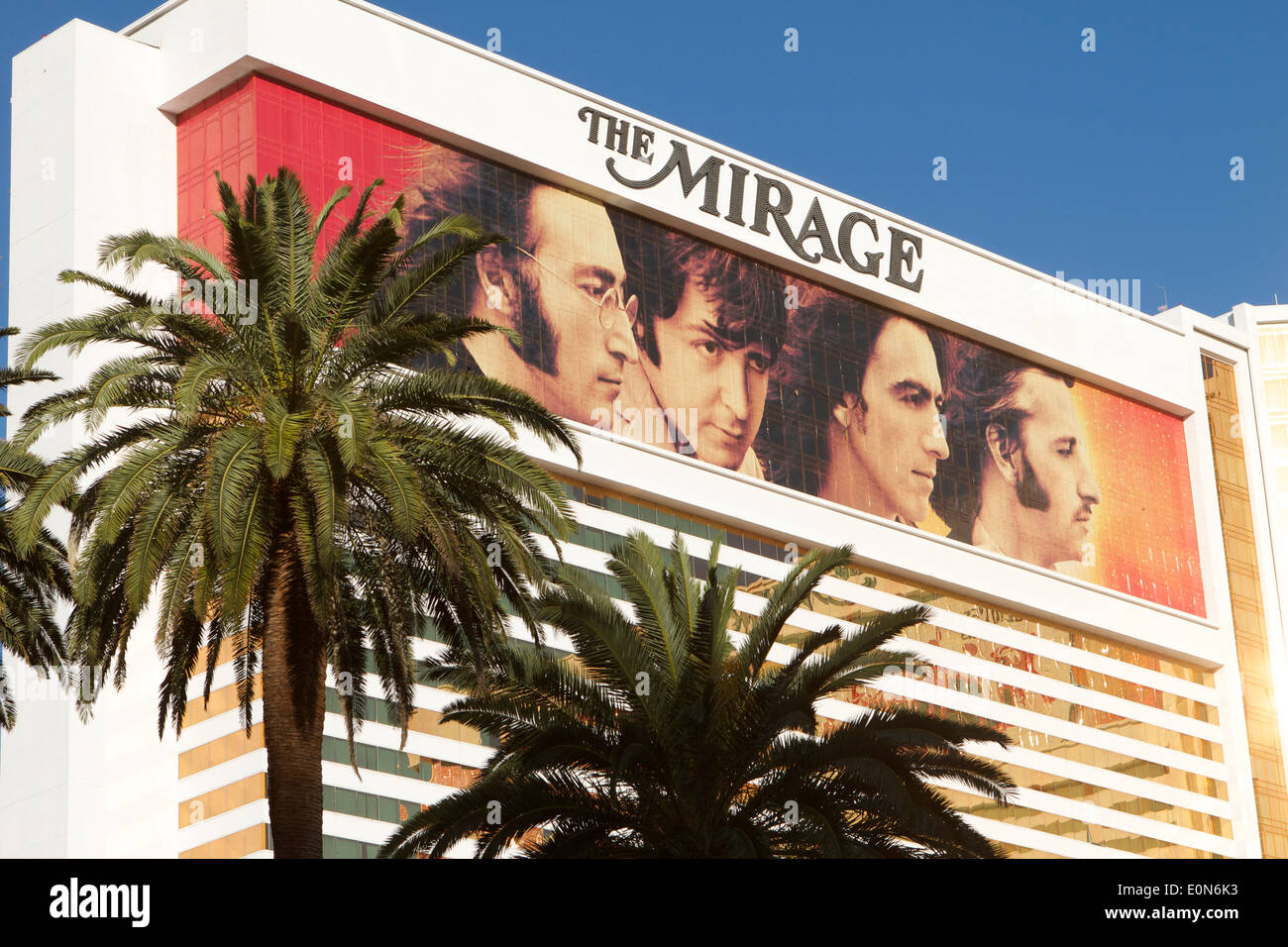 A Sign onthe Mirage Hotel Las Vegas Advertising Love the Beatles Love ...
