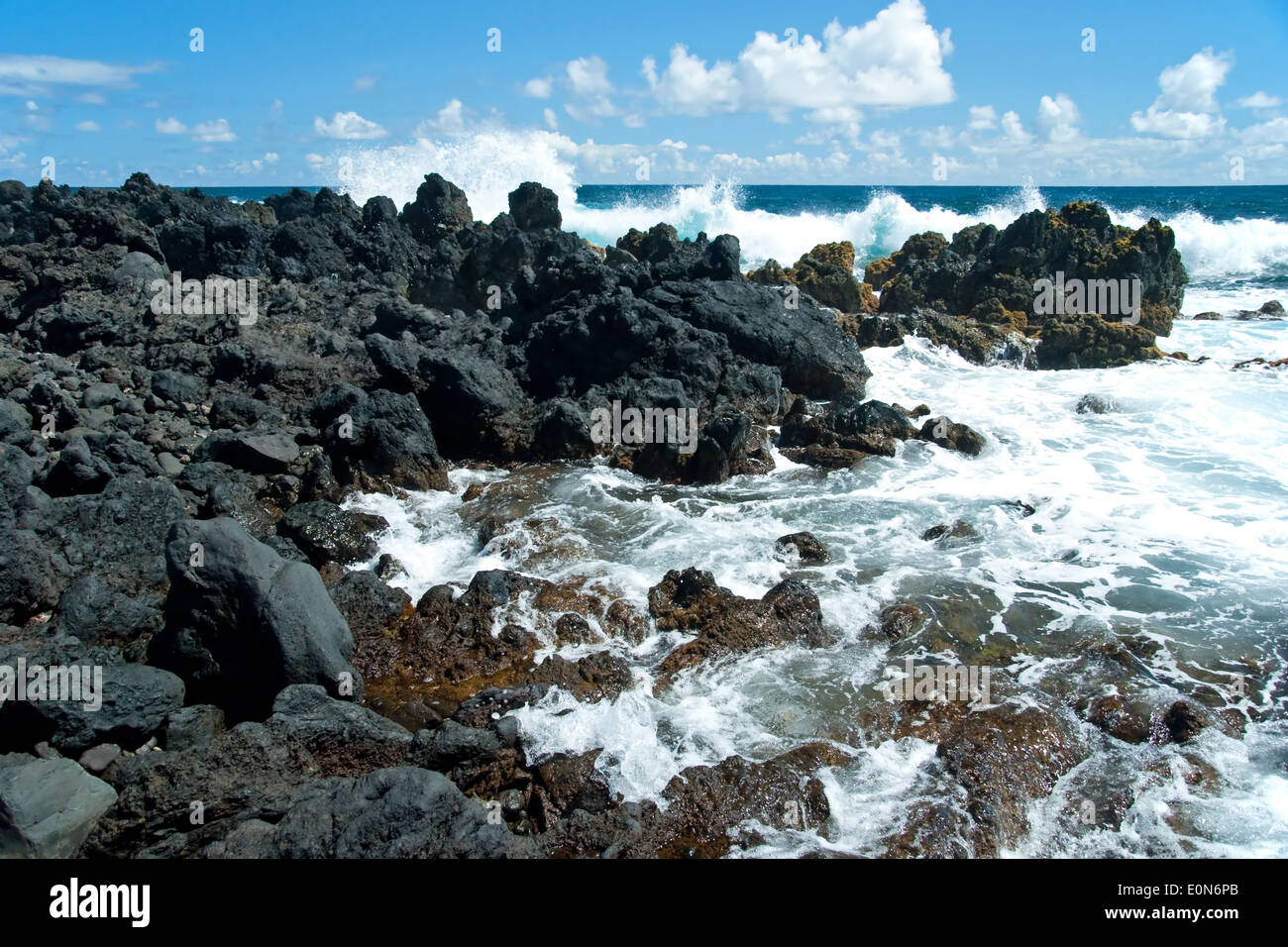 Volcano rocks on beach at Hana on Maui Hawaii Stock Photo - Alamy