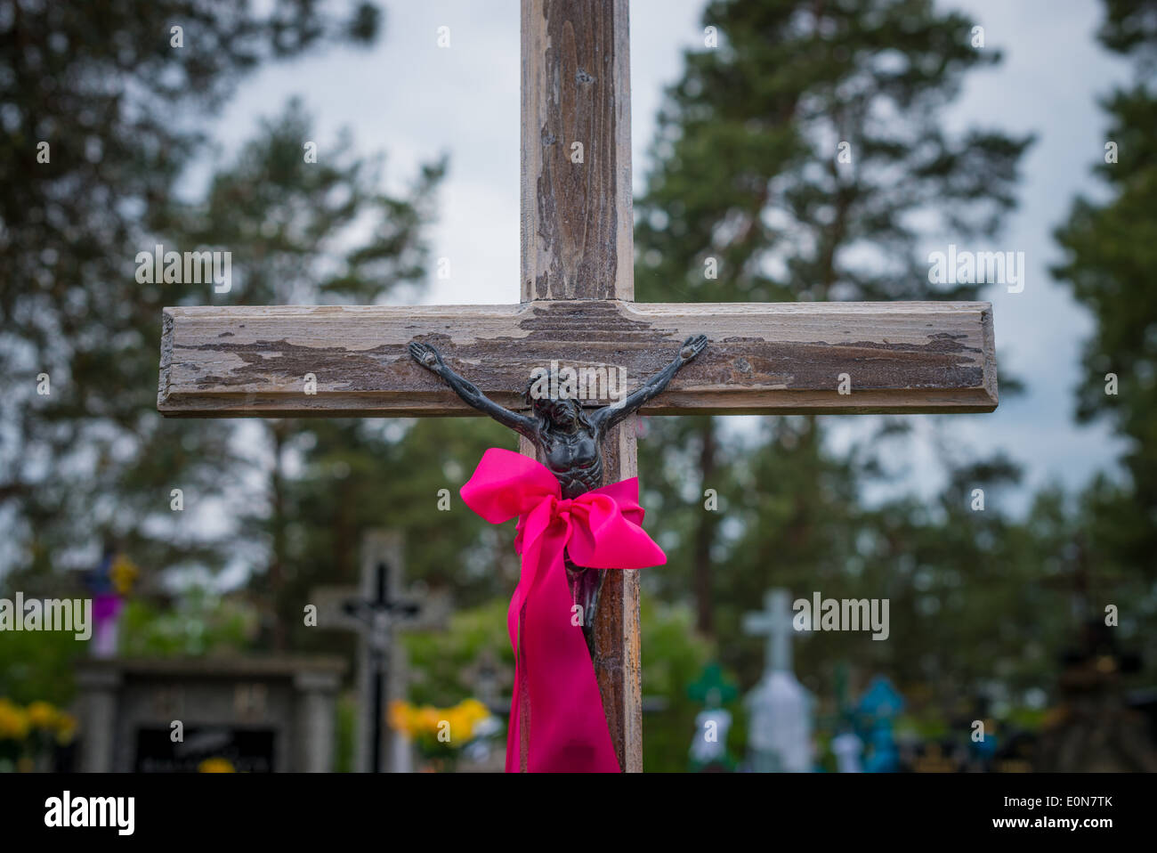 Tradition of decorating Orthodox cemetery crosses in Eastern Poland ...