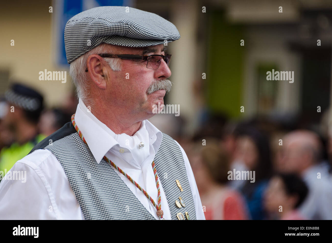 Man in traditional chulapo costume, Fiesta de San Isidro, Madrid Stock ...