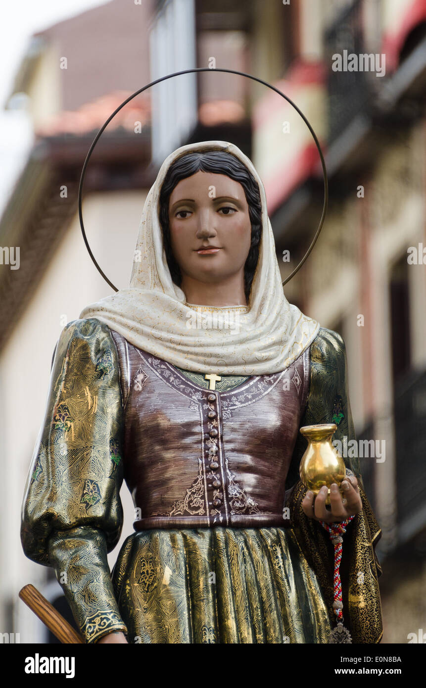 Statue of Santa María de la Cabeza carried in the Fiesta de San Isidro ...