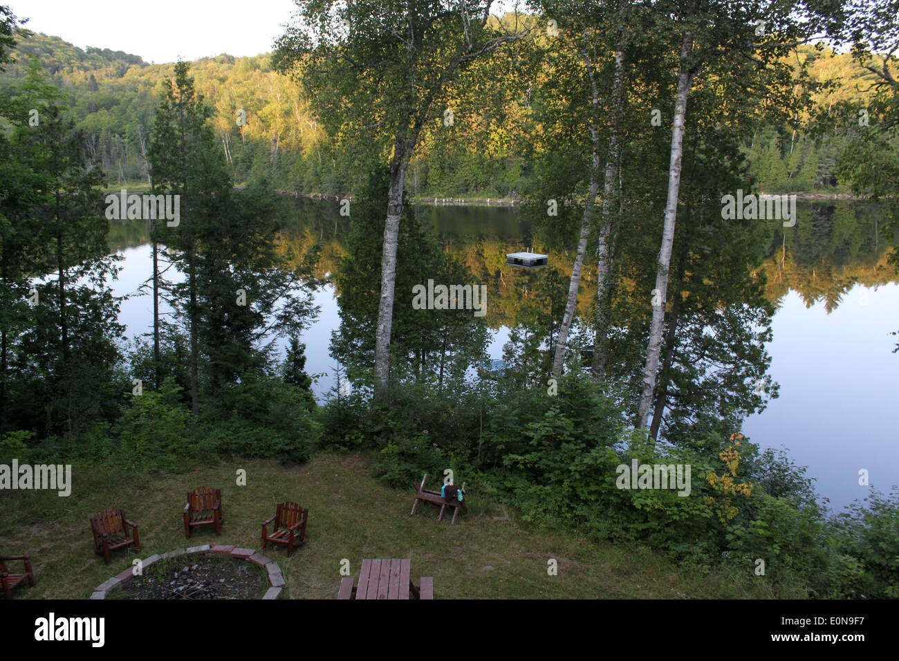 Small lake in cottage country in Quebec, Canada Stock Photo - Alamy