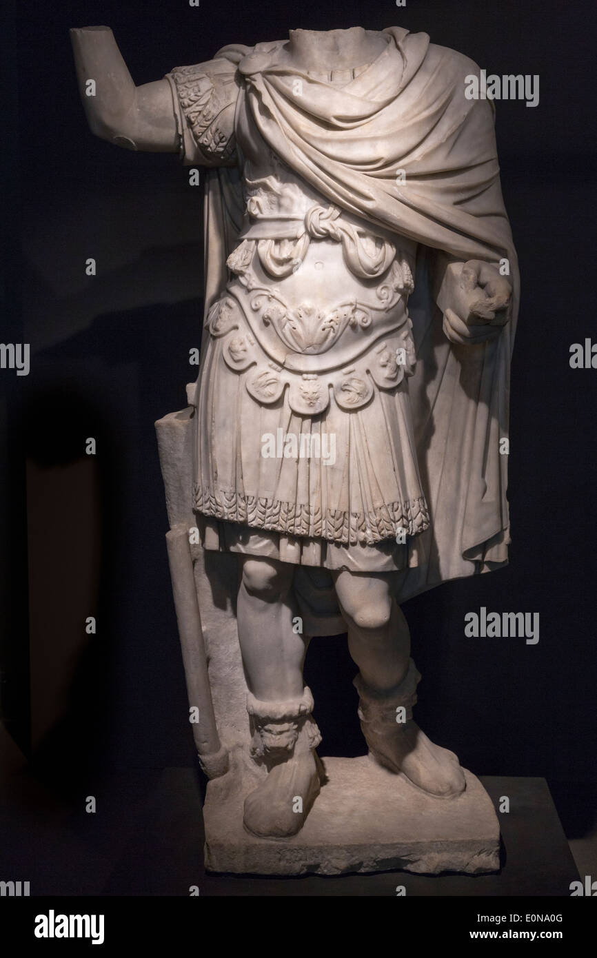 headless statue of Roman emperor, National Museum of Rome, Museo ...