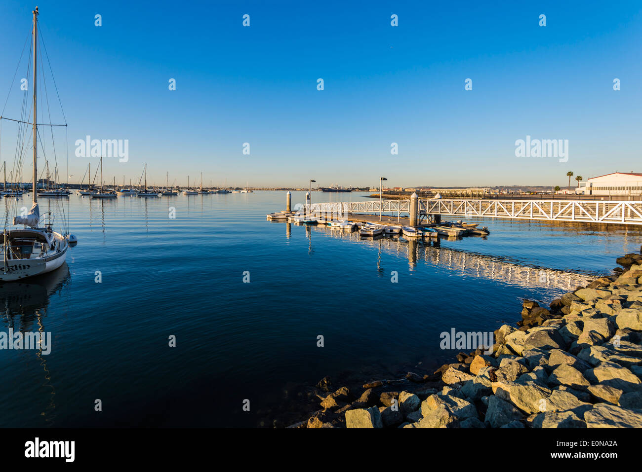 Small boat dock in San Diego Harbor. San Diego, California, United ...