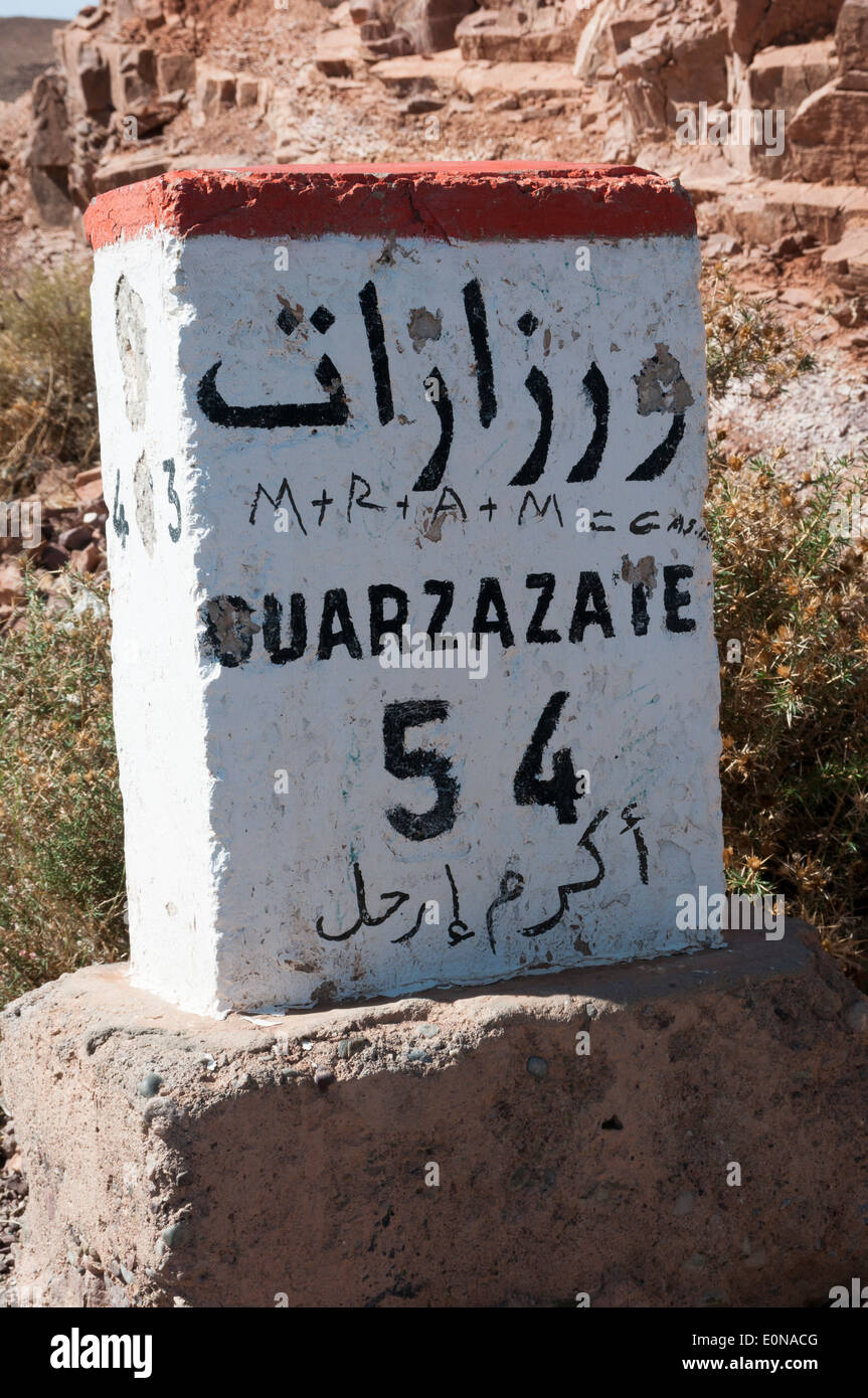 Road sign Morocco, Africa Stock Photo - Alamy