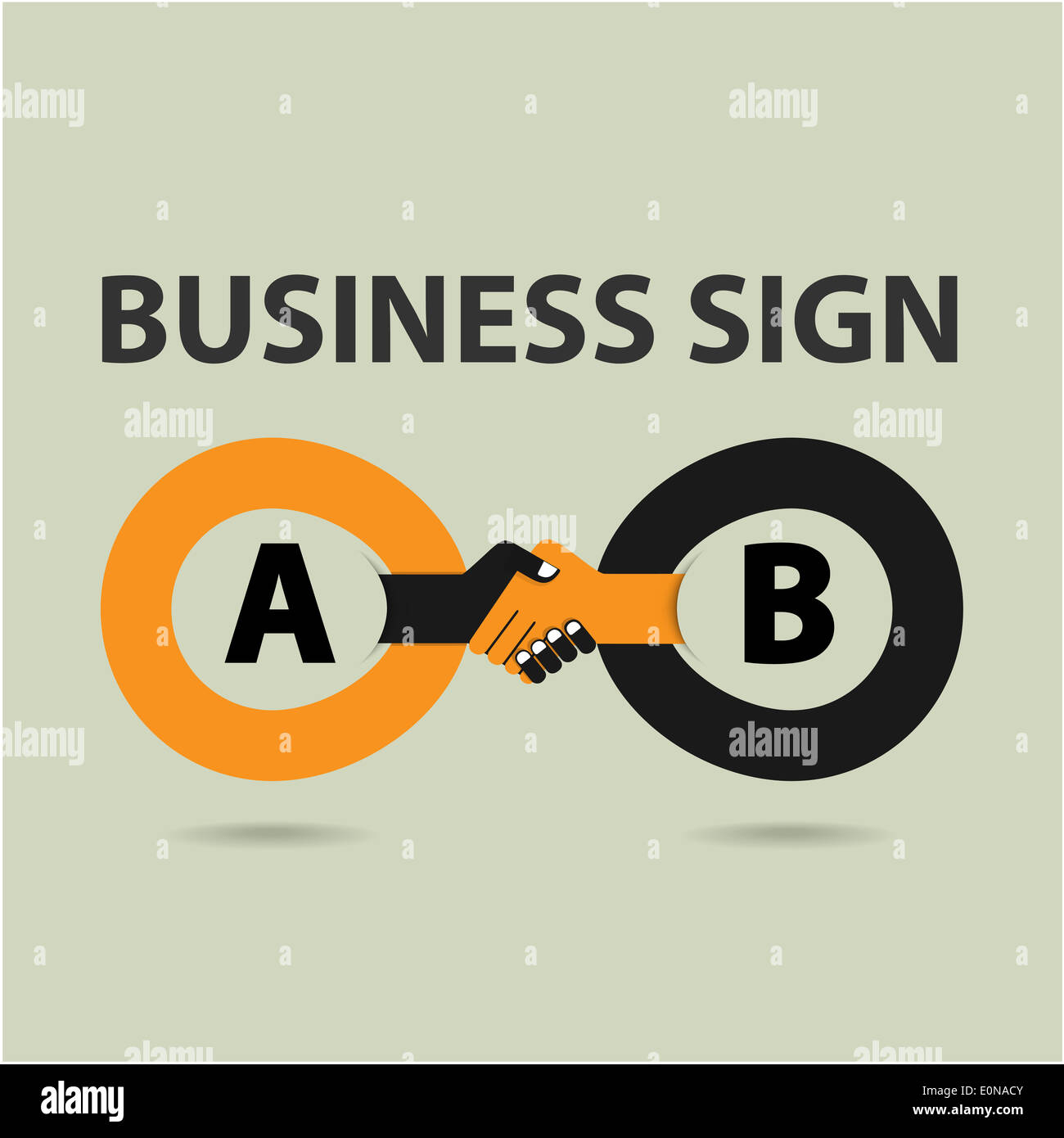 Handshake abstract sign . Business creative concept. Deal, contract ...