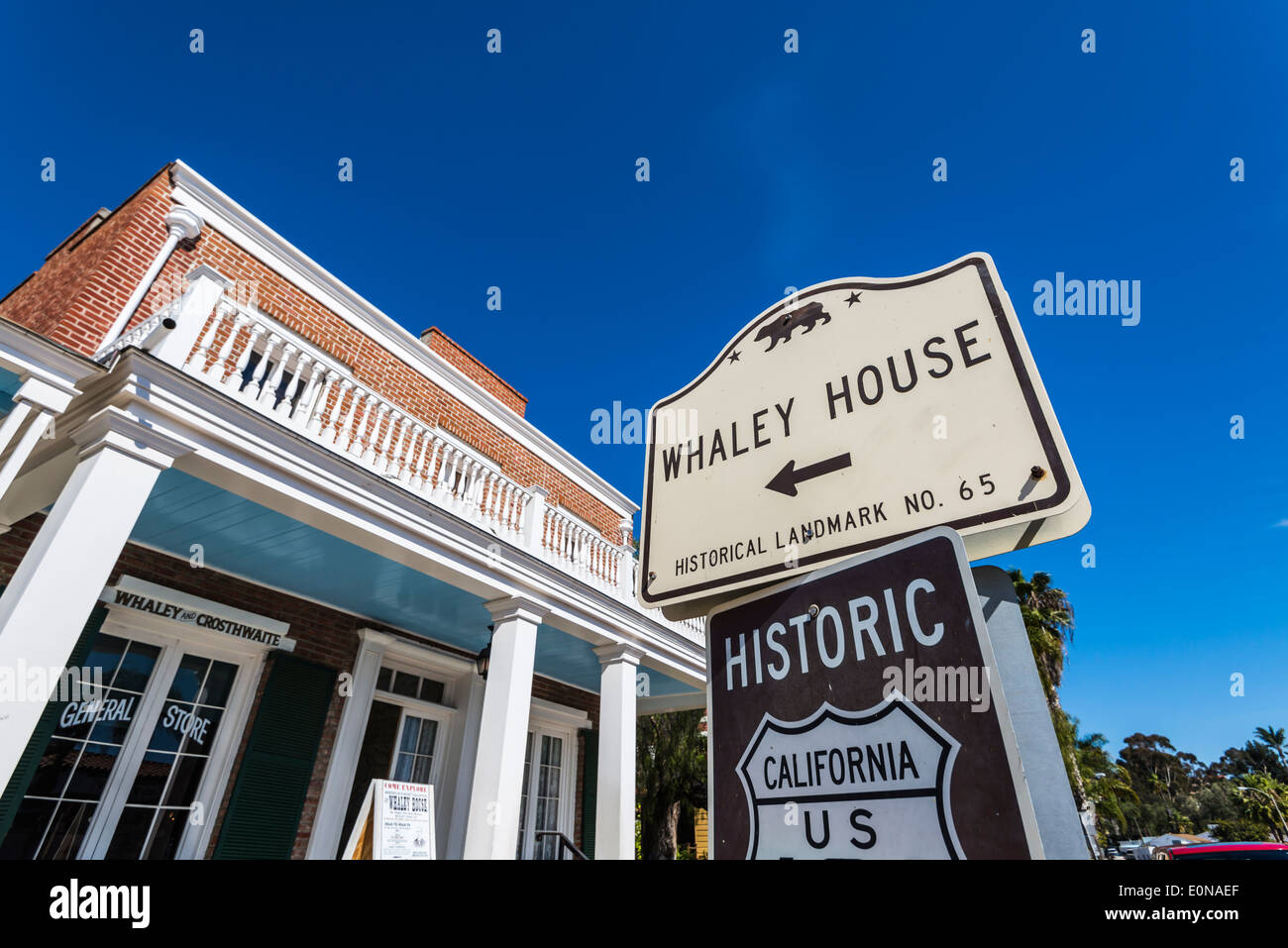 Whaley House Sign. Old Town San Diego State Historic Park, San Diego ...
