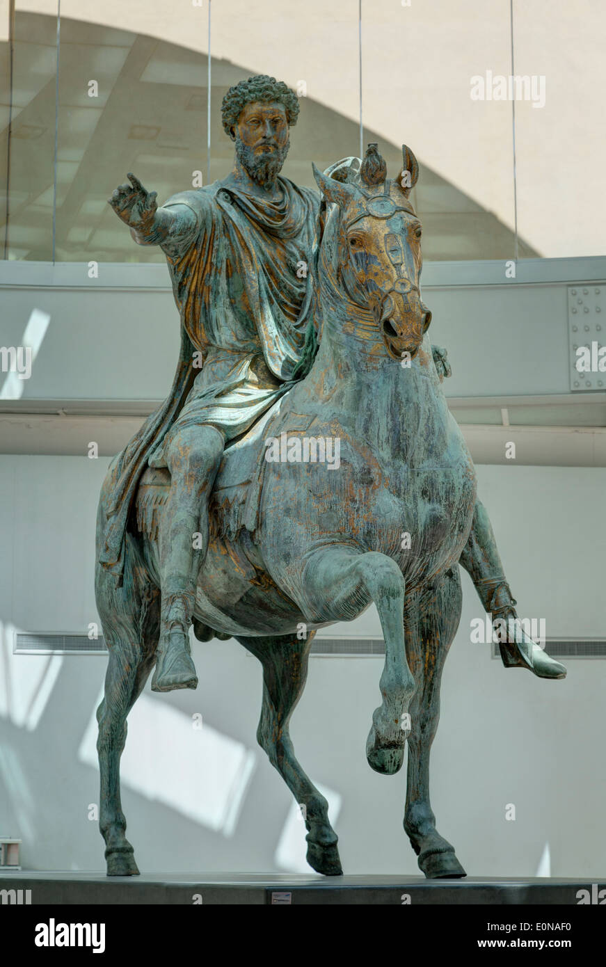 Equestrian statue of Marcus Aurelius, Capitoline Museums, Rome, Italy ...