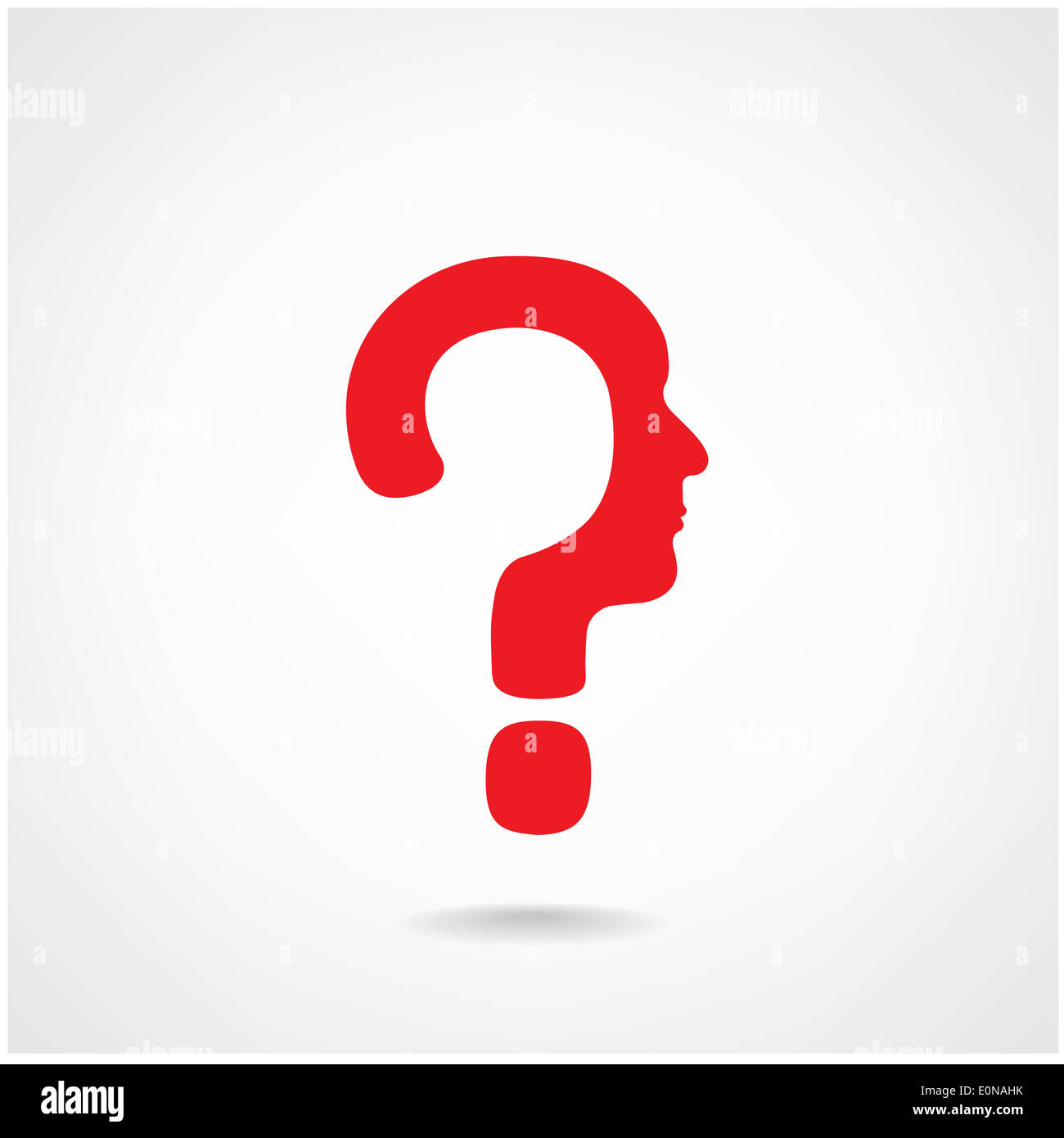 question mark man head symbol Stock Photo - Alamy