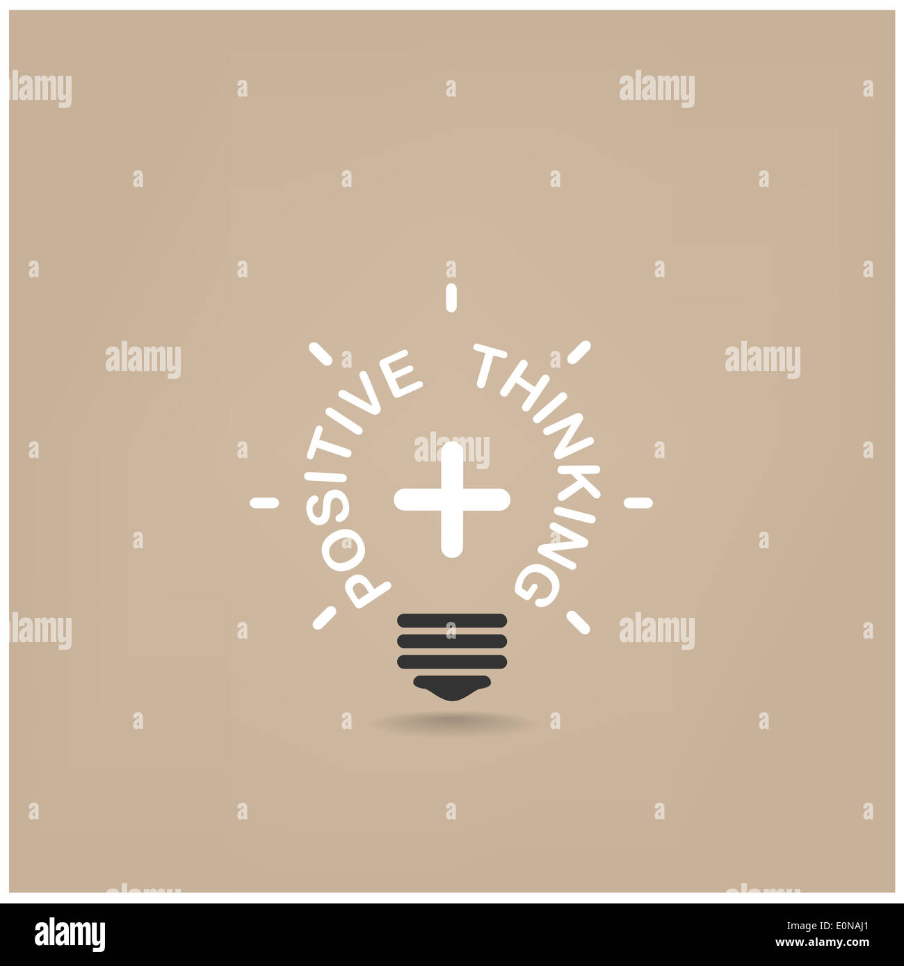 positive thinking light bulb shape on background Stock Photo - Alamy