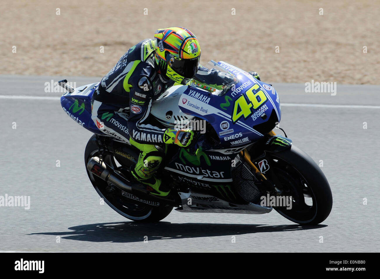 Valentino Rossi (Movistar Yamaha Team) in action during the practice ...