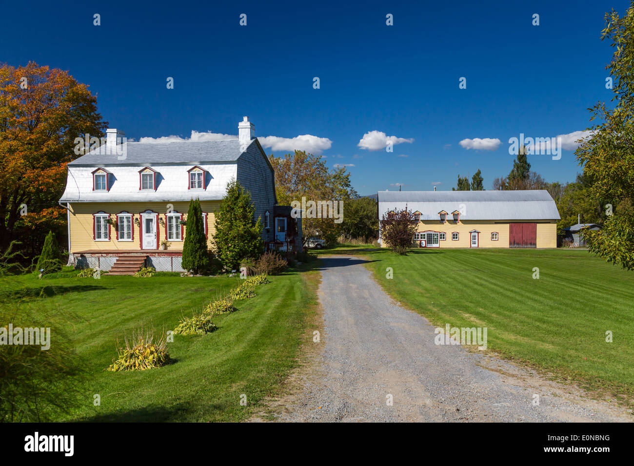 A typical Quebec island home on the island of Ile d' Orleans, Quebec ...