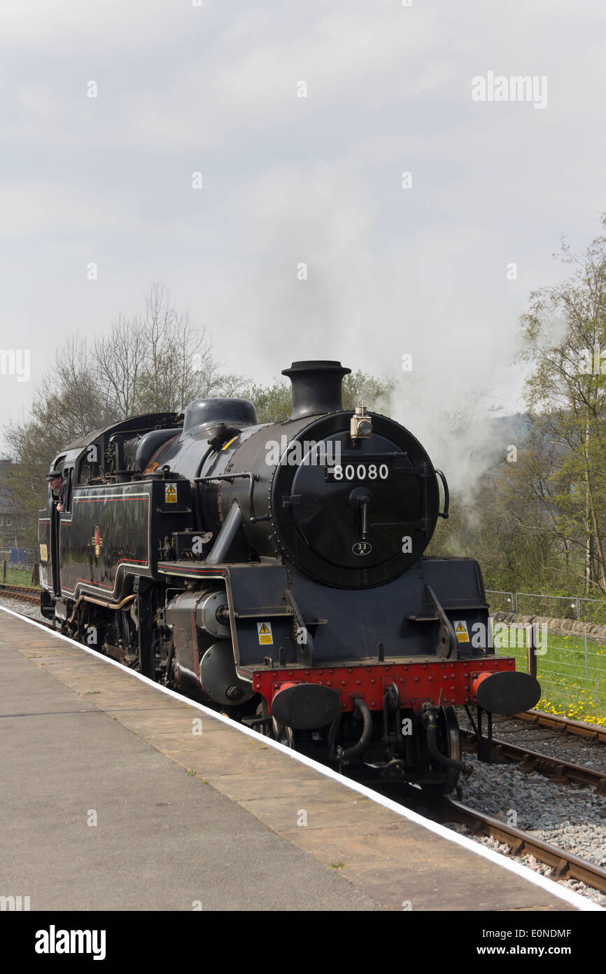 Former BR standard class 4 tank engine 80080' at Rawtenstall station on ...