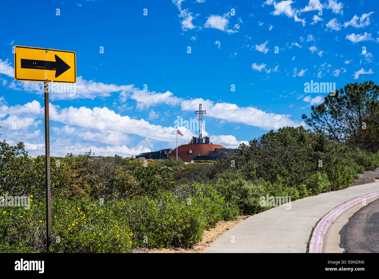 Mount Soledad Natural Park. Directional arrow pointing towards the ...