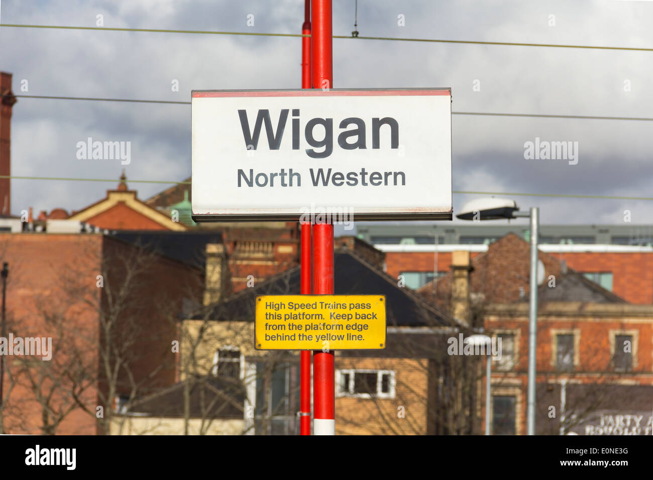 Wigan North Western West Coast Main Line railway station, sign and ...