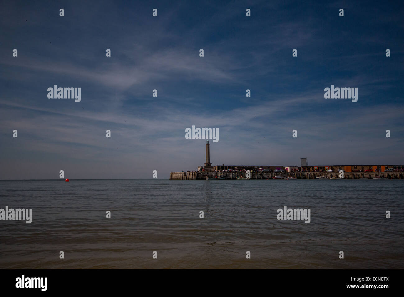 Lighthouse at end of Pier Stock Photo - Alamy