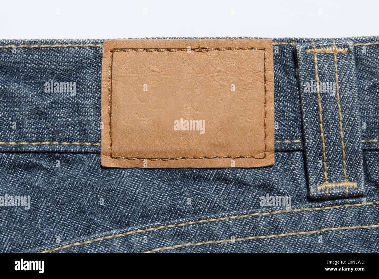 leather label on jeans Stock Photo - Alamy