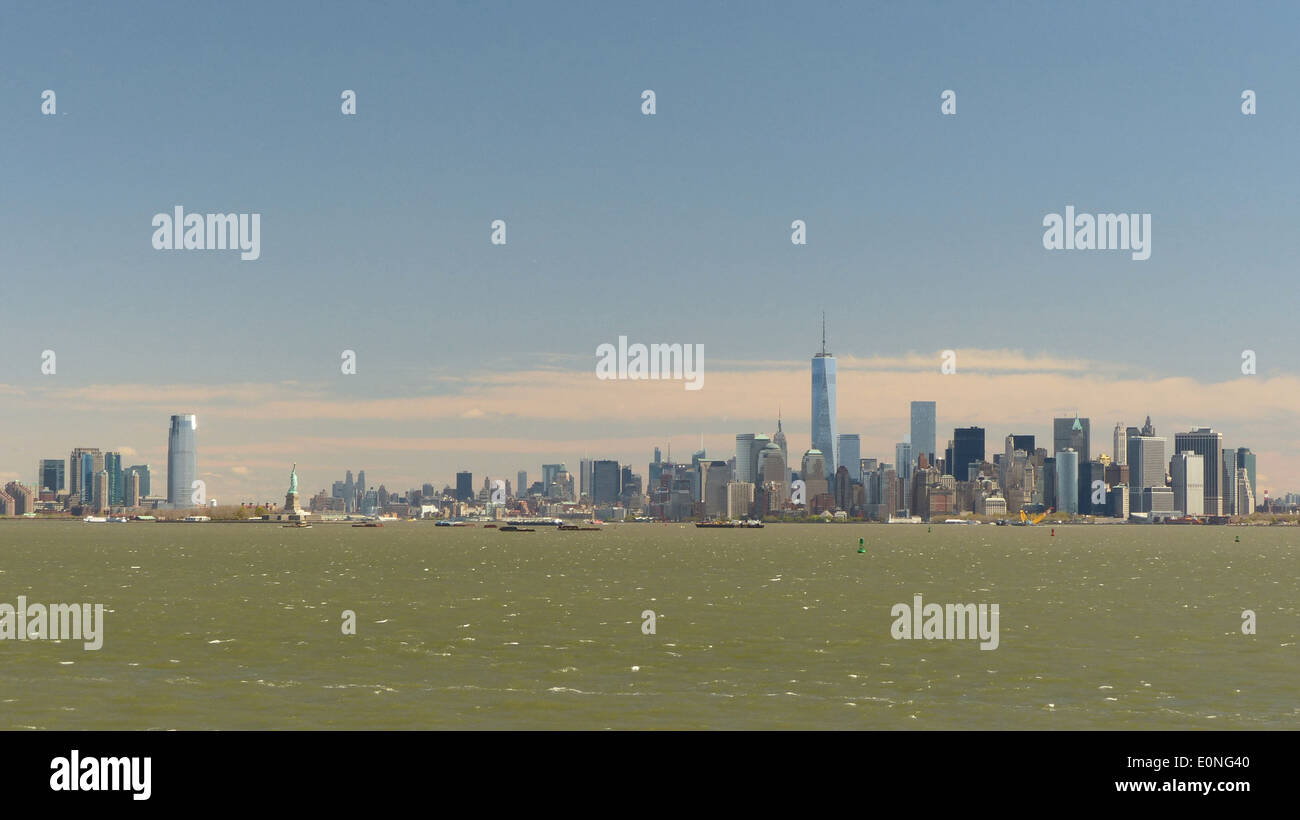 New York Skyline including new Freedom Tower, One WTC Stock Photo - Alamy