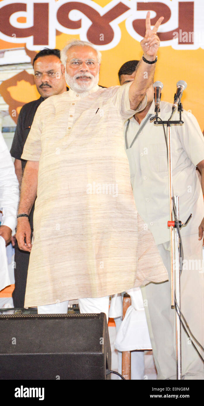Ahmedabad, India. 16th May 2014. Gujarat Chief Minister and Prime ...