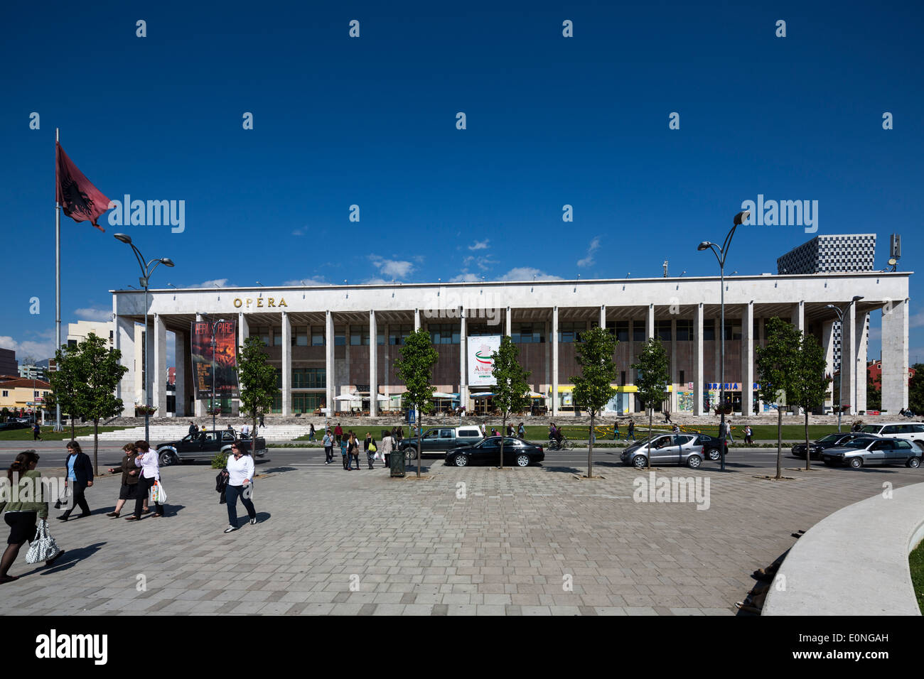 The Palace of Culture, Skanderbeg Square, Tirana, Albania Stock Photo ...
