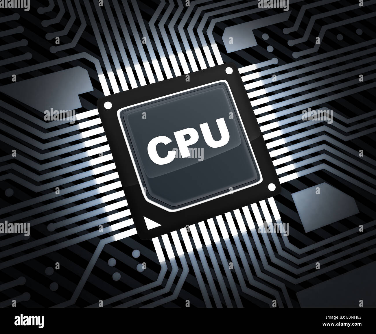 Two CPU on white background (done in 3d, cgi Stock Photo - Alamy