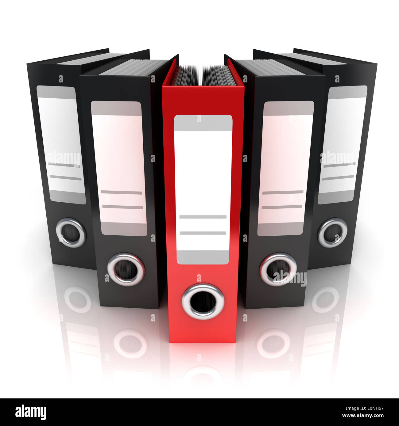 Five files on white background (done in 3d Stock Photo - Alamy