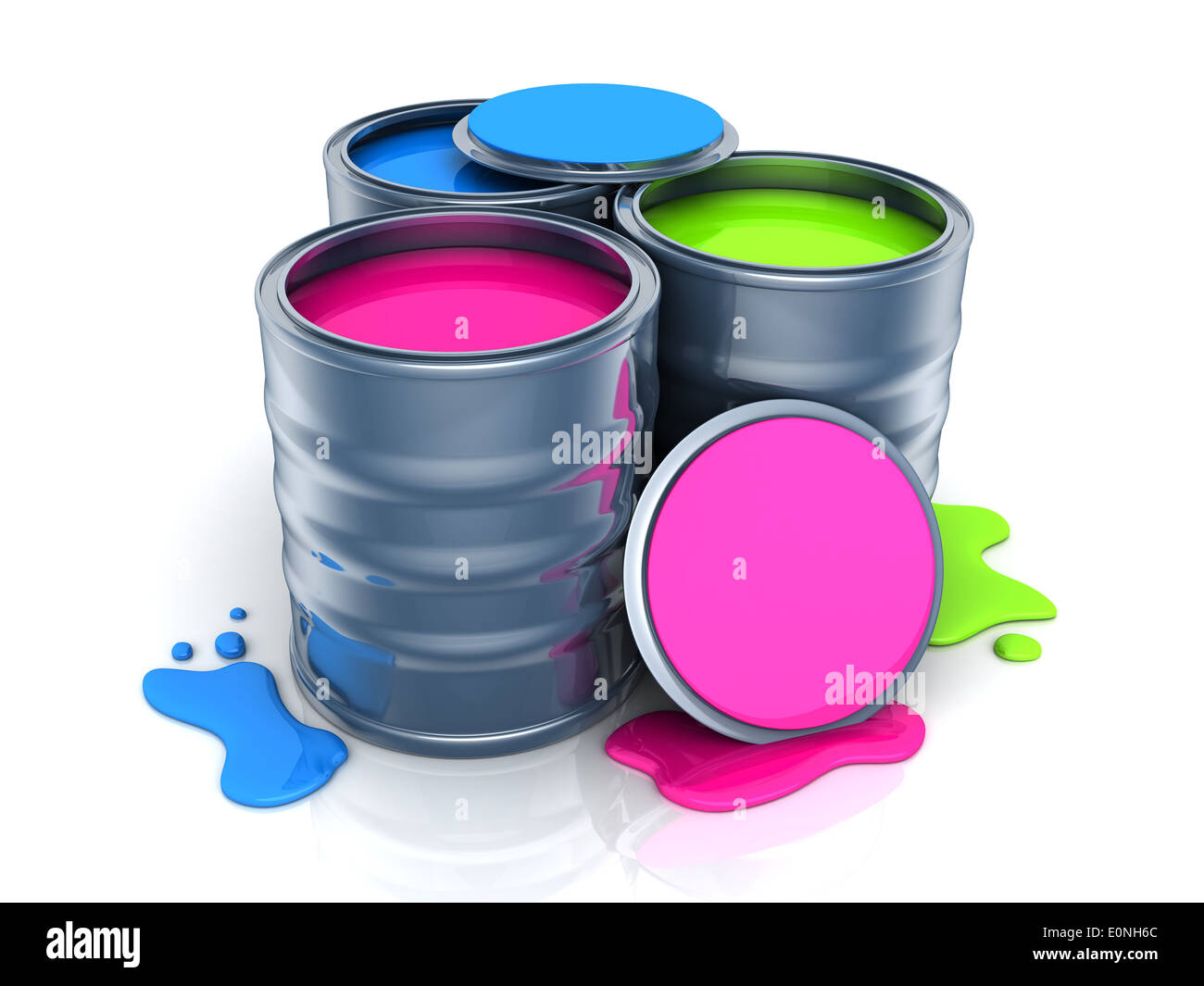 Tin with Paint on white background (done in 3d Stock Photo - Alamy