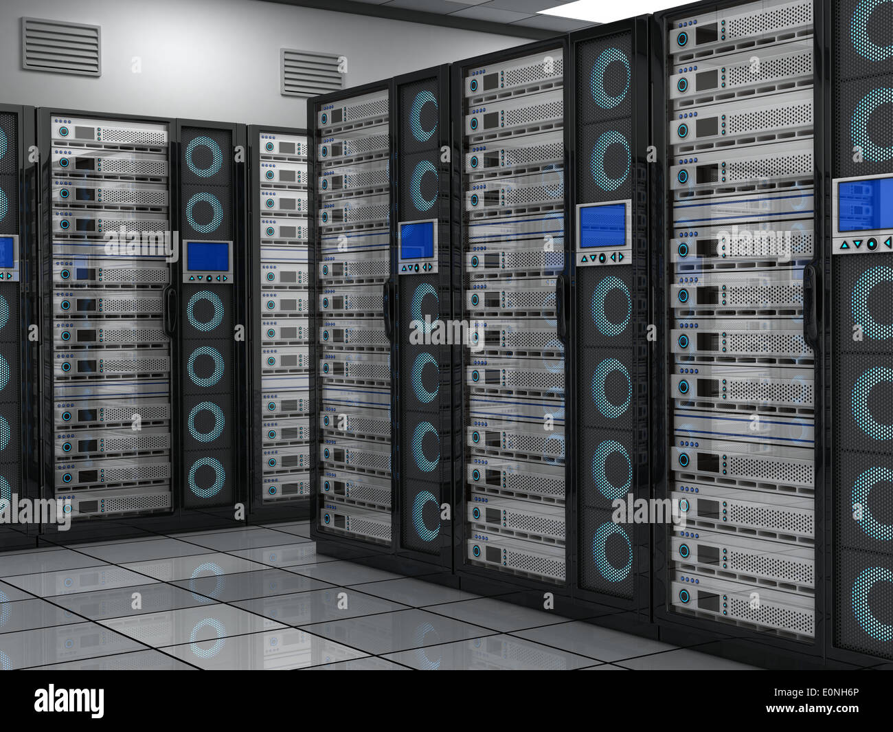 Conception big server-room (done in 3d Stock Photo - Alamy