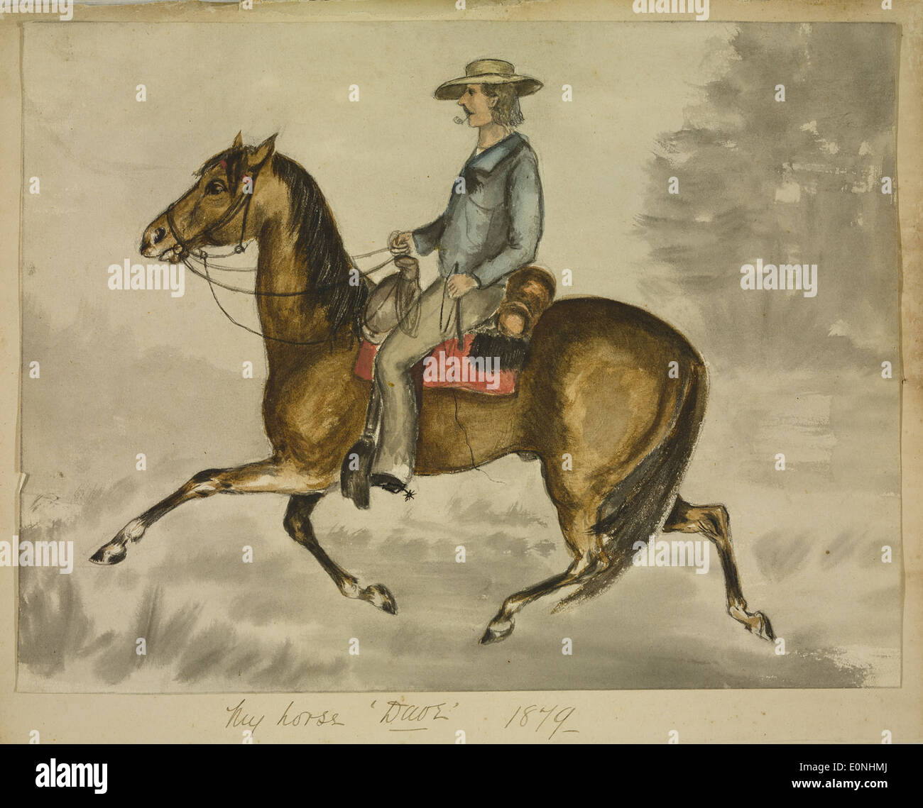 This photo features a horse named Dave in 1879. The image focuses on ...