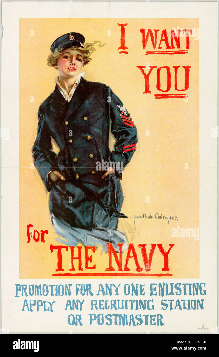 I want you for the navy. Promotion for any one enlisting, apply any ...