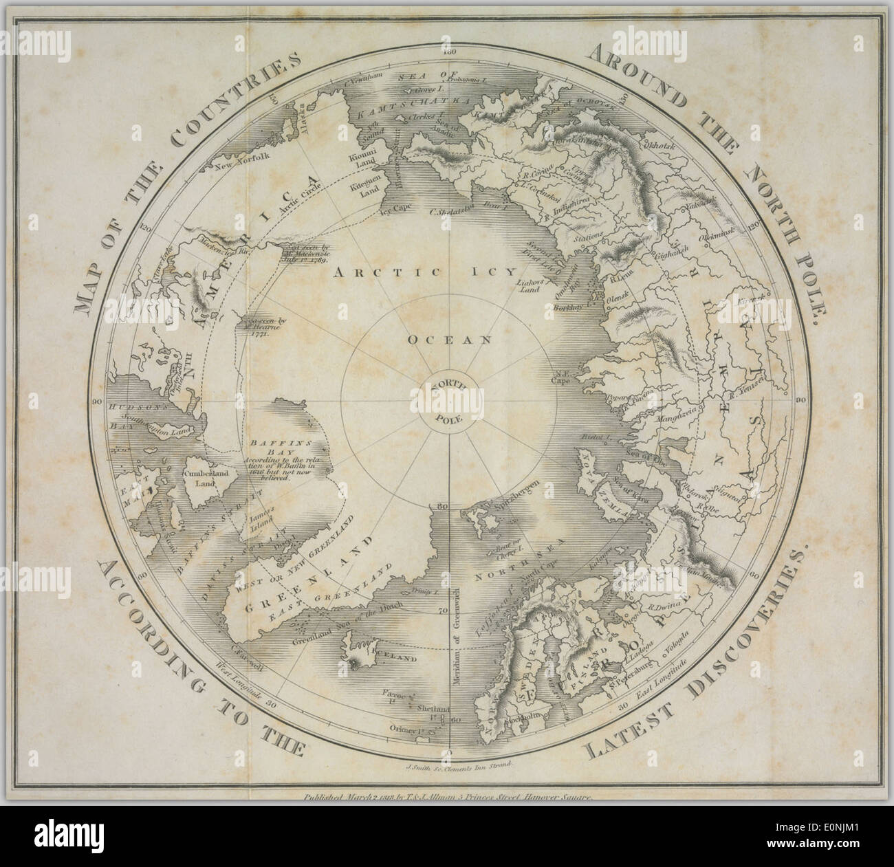 North pole map hi-res stock photography and images - Alamy