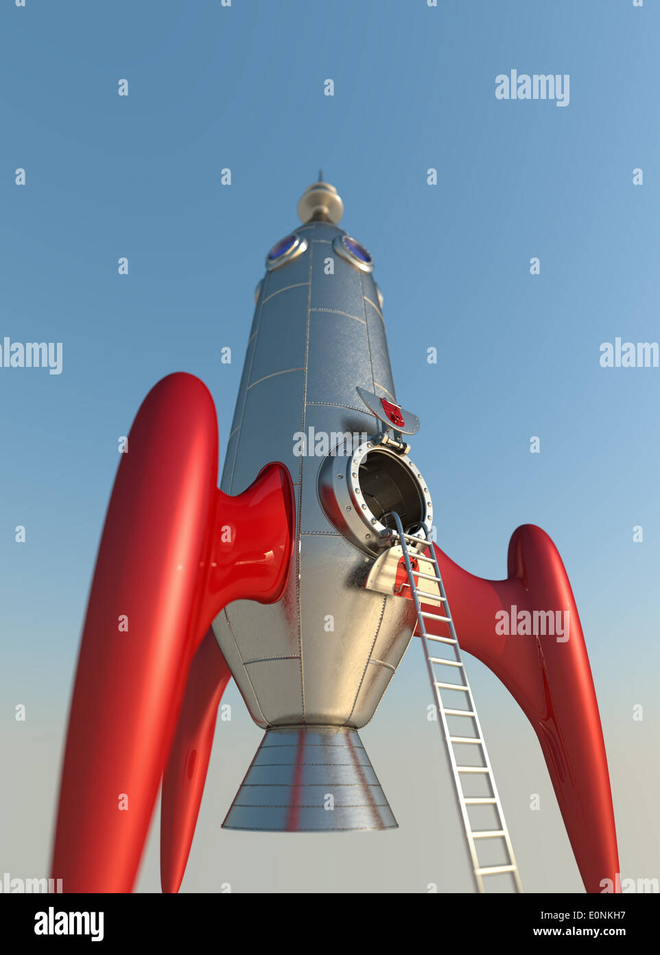 3D rendering of a comic style rocket Stock Photo - Alamy