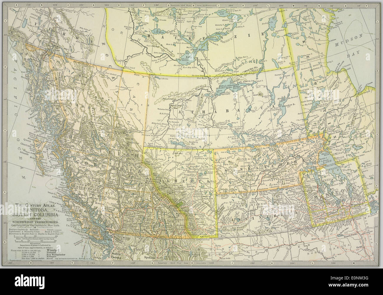 Detailed map of british columbia hi-res stock photography and images ...