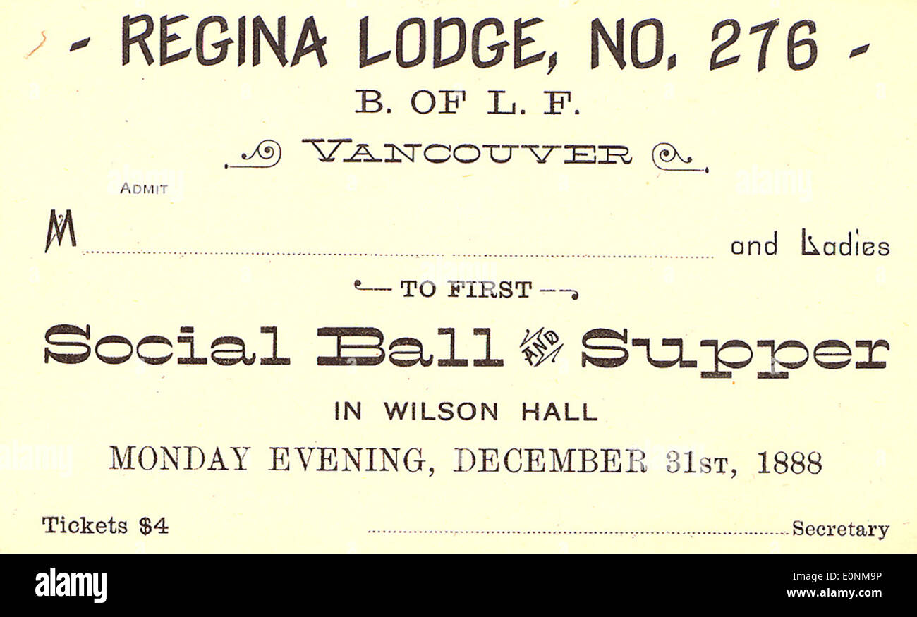 This historical ticket provides access to a social ball and supper at ...