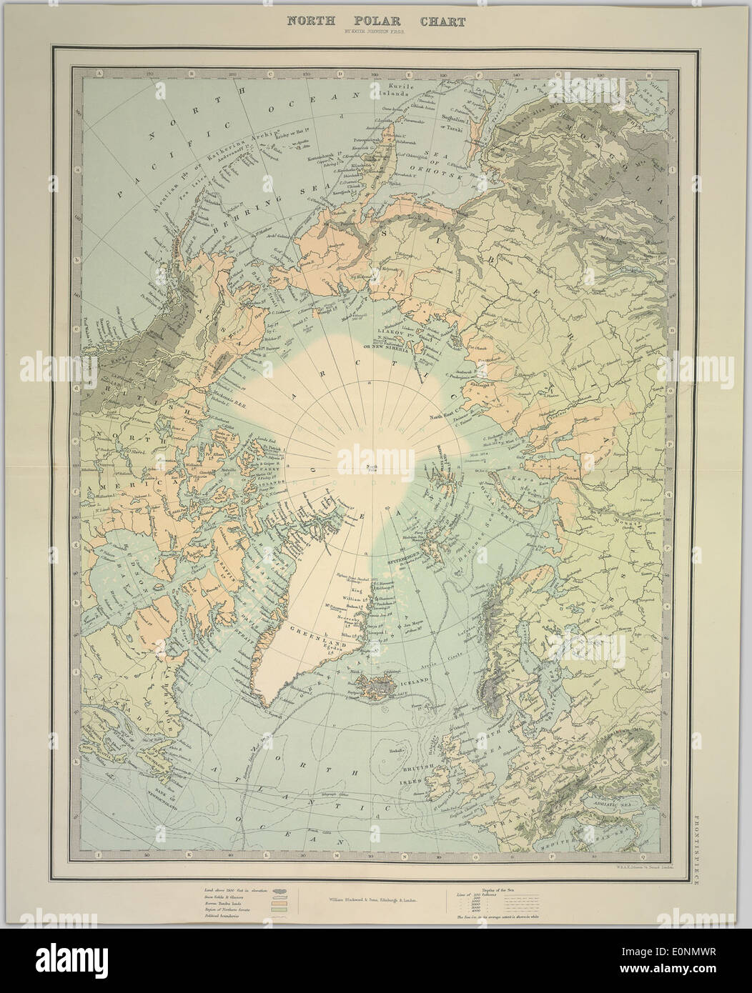 The north polar regions map hi-res stock photography and images - Alamy