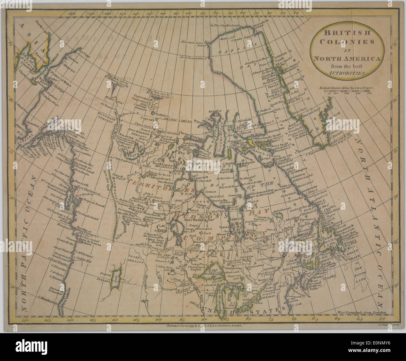 British north america map hi-res stock photography and images - Alamy