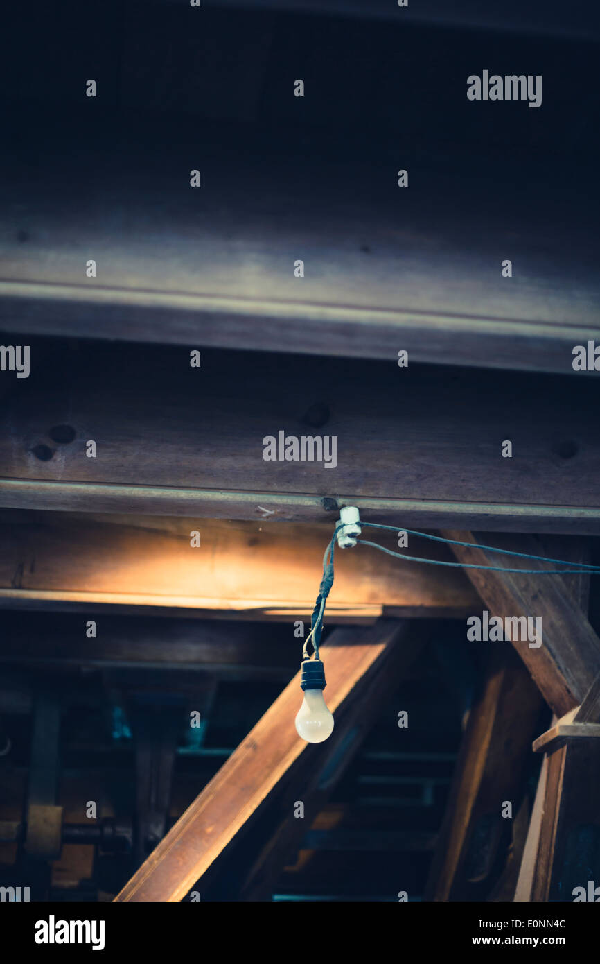light bulb hanging from roof Stock Photo - Alamy