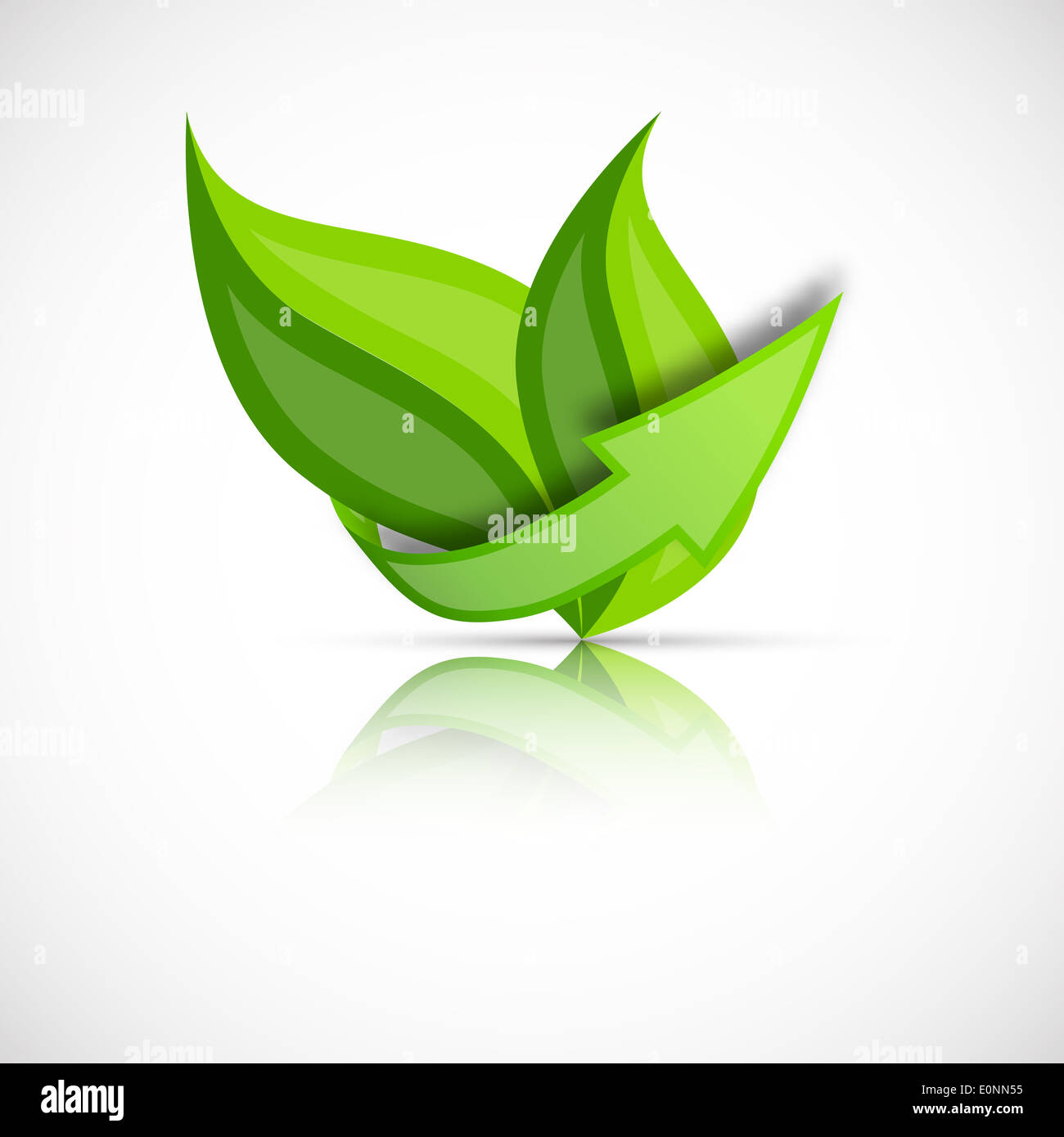 Green leaves with arrow Stock Photo - Alamy