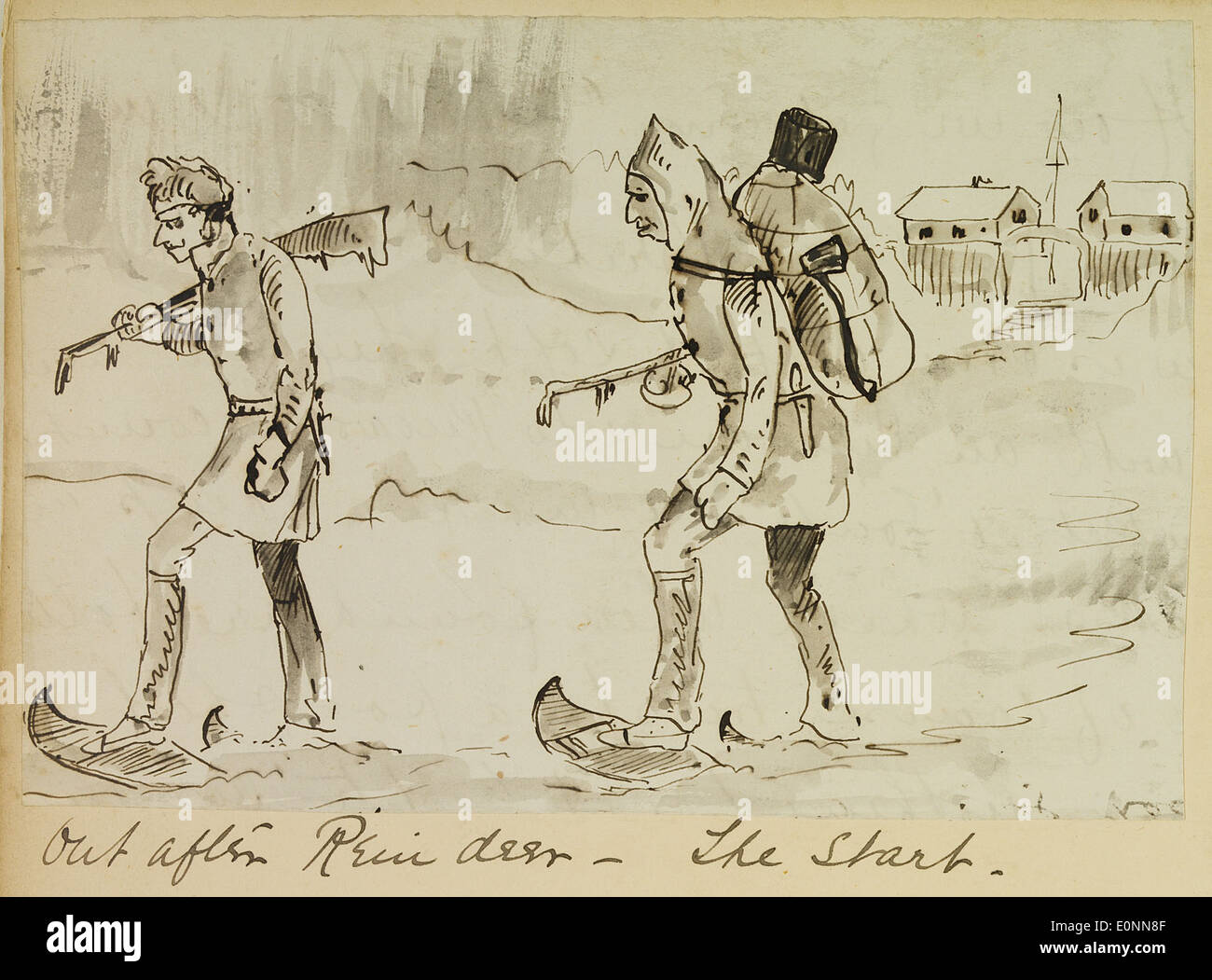 A photograph capturing the moment when rein deer begin their movement ...