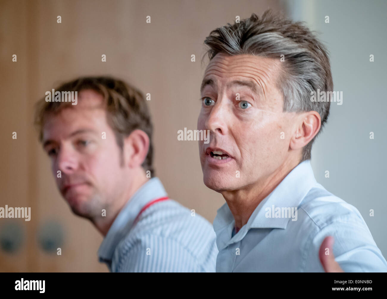 Exeter, Devon, UK. 17th May 2014. Exeter MP, Ben Bradshaw answering ...