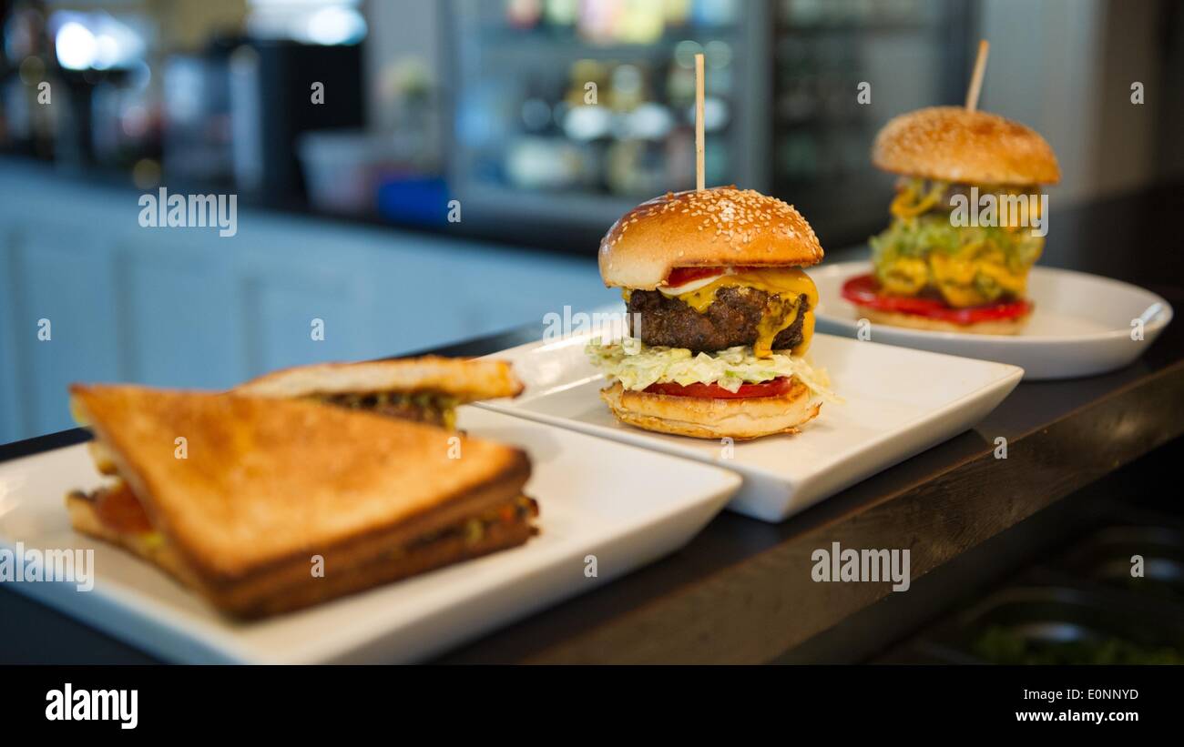 Different burgers are pictured at the burger restaurant 'Richie 'n Rose ...