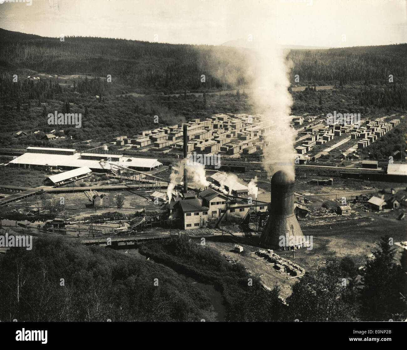 An aerial view of a mill building hi-res stock photography and images ...