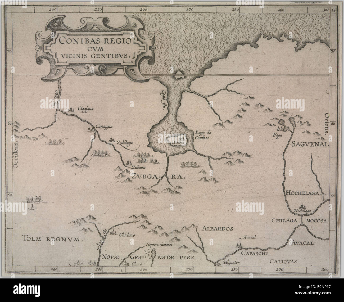 A historical map or document depicting the region of Conibas and its ...
